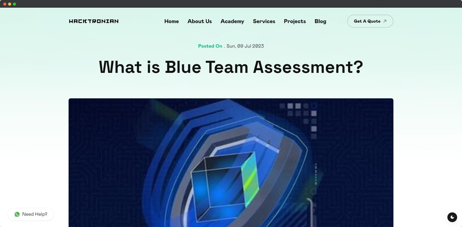 What is Blue Team Assessment?