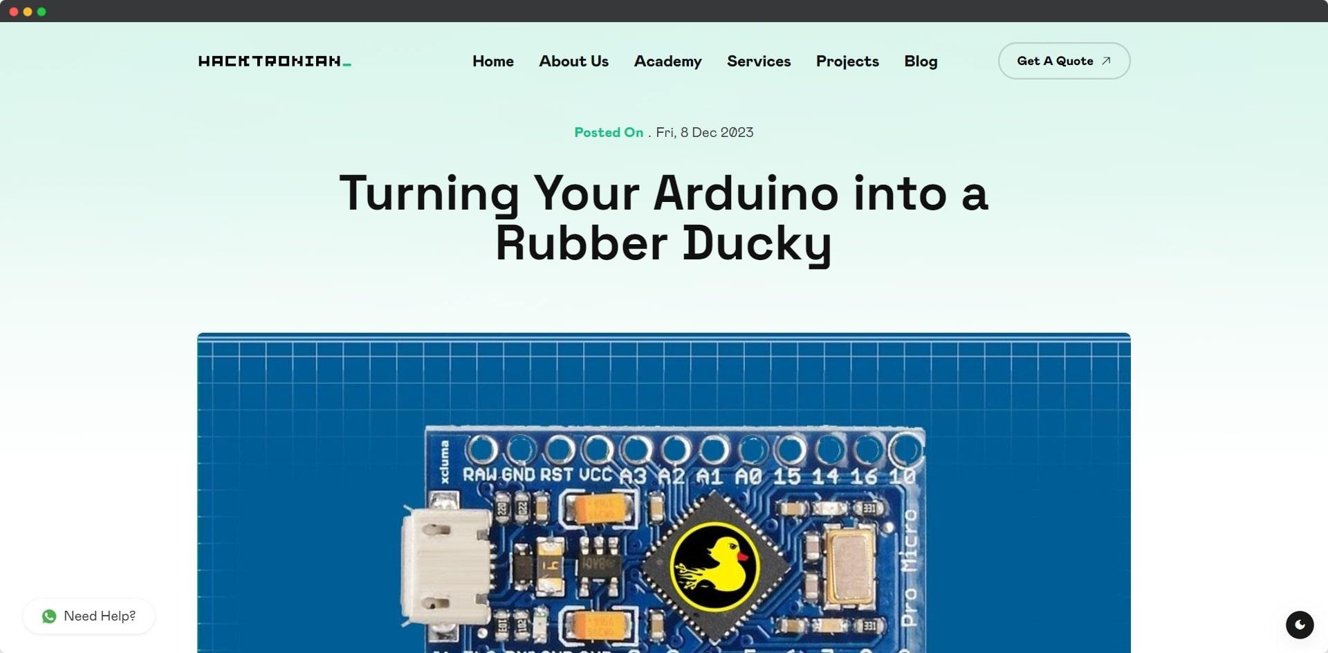 Turning Your Arduino into a Rubber Ducky