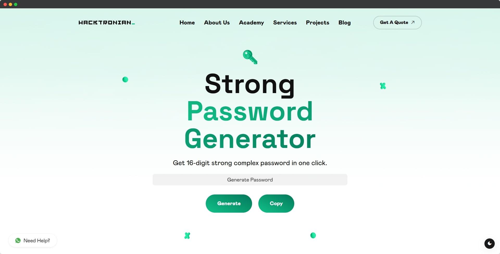 Strong Password Generator - Hacktronian